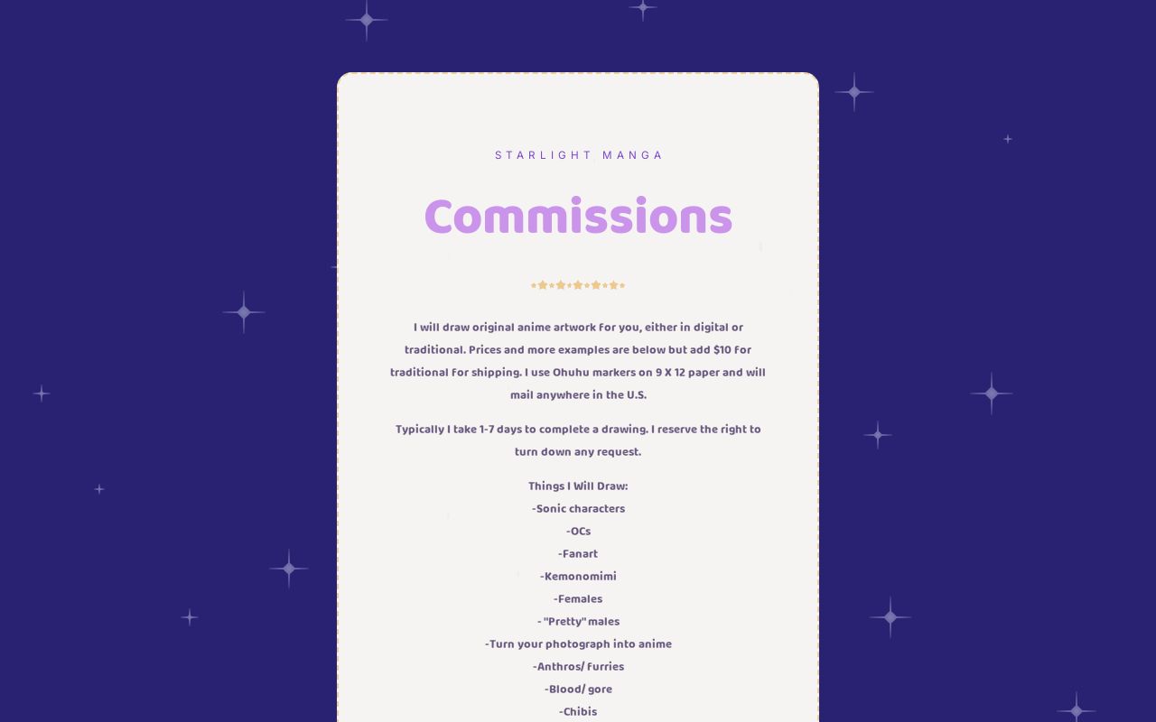 Starlight Manga's Commission Site